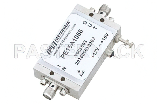 2.5 dB NF 低ノイズ増幅器、動作範囲 100 MHz 〜 2 GHz、61.5 dB ゲイン、21 dBm Psat、SMA