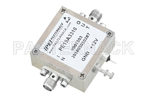 29 dBm IP3、4 dB NF、17 dBm P1dB、0.3 MHz 〜 6.5 GHz、低ノイズ 広帯域 増幅器、39 dB ゲイン、SMA