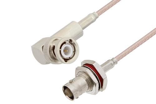 BNC Male Right Angle to BNC Female Bulkhead Cable 12 Inch Length Using ...