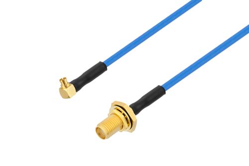 Mini SMP Female Right Angle to SMA Female Bulkhead Cable Using PE-P086 ...