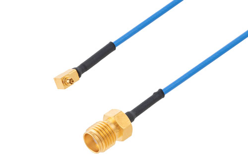 Push-on SMPS Female Right Angle to 4694R-BR Cable Using PE-P047 Coax