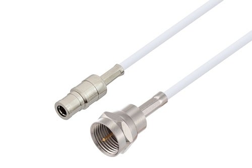 75 Ohm Mini SMB Plug to 75 Ohm F Male Cable Using 75 Ohm RG187 Coax