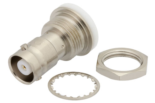 MHV メス バルクヘッドマウントコネクタ、はんだ接続、タレットターミナル、.537インチD穴