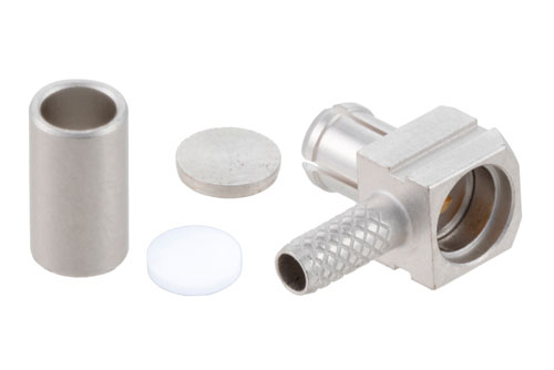 SMP Plug Right Angle Non-Magnetic Connector Crimp/Solder Attachment for ...