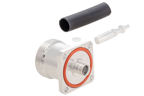 DIN Female Low PIM Connector Solder Attachment 4 Hole Flange Mount for ...