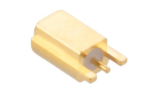 Mini SMP Male Full Detent Edge Mount PCB, 0.02 Inches Diameter