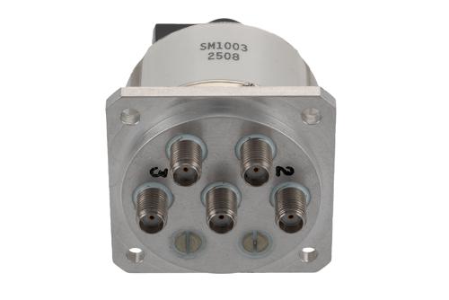 SP4T SMA Manual Knob Switch, DC to 18 GHz, Rated to