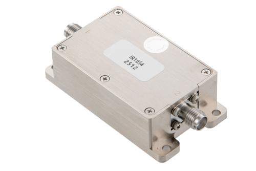 Isolator with 20 dB Isolation from 6 to 18 GHz, 10 Watts and SMA Female