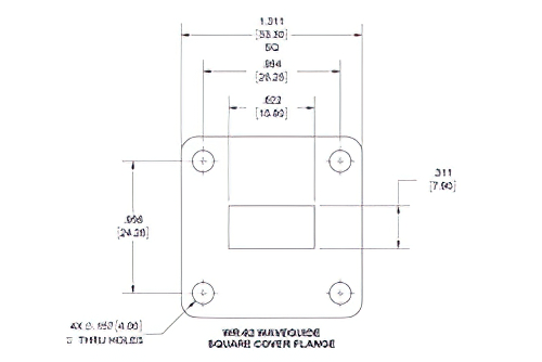 WR-62 導波管 シム、UG-カバー 方形フランジ、5mm 真鍮